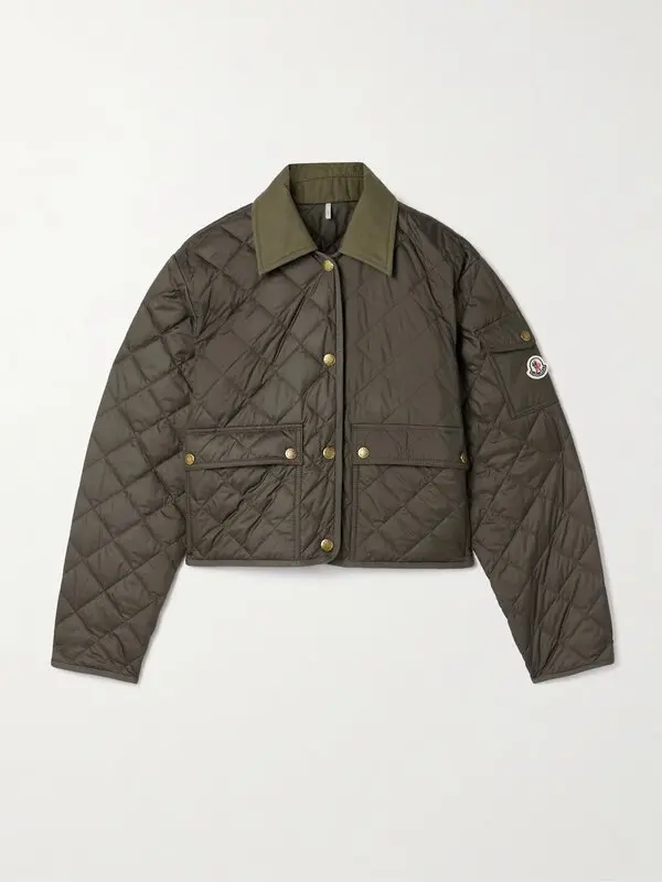 Moncler Chitre Cropped Padded Quilted Shell Jacket - Green