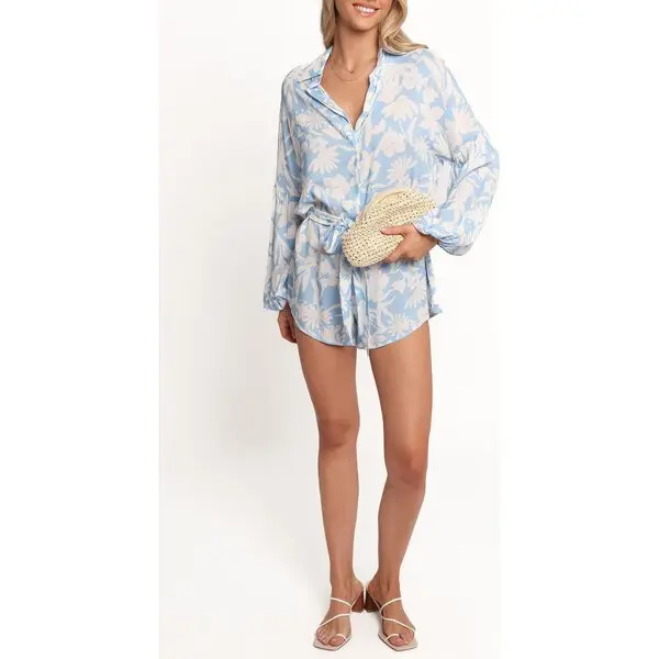 PETAL & PUP Pali Floral Romper - Blue Floral