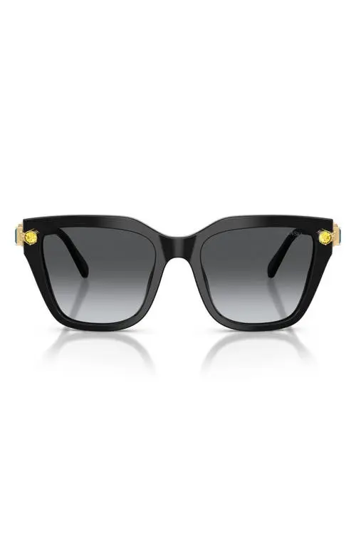 SWAROVSKI 53mm Embellished Sunglasses - Black/polar Grey Gradient
