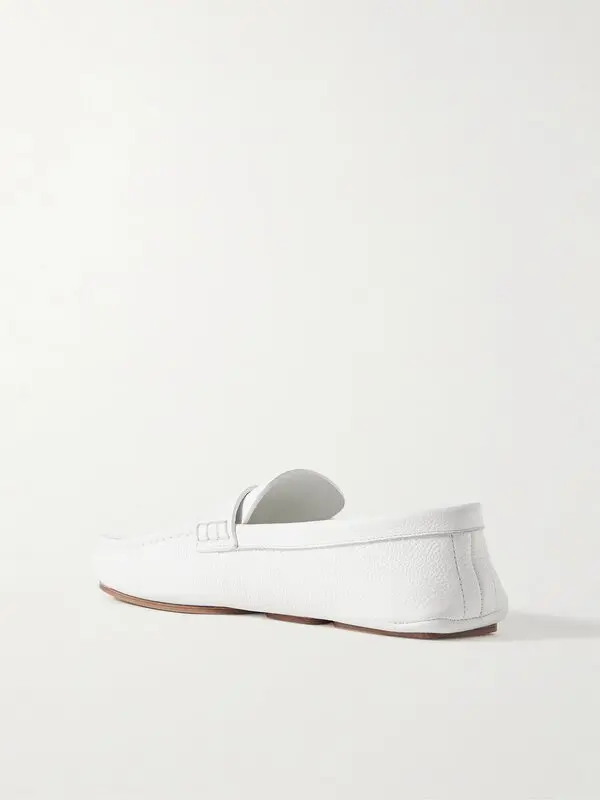 Khaite Billy Textured-leather Loafers - White
