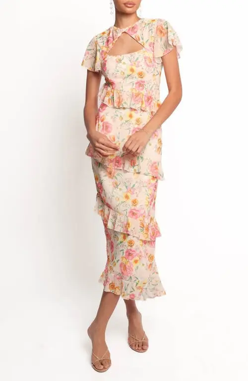 Petal & Pup Leila Flutter-Sleeve Cocktail Dress In Peony - 50% Off