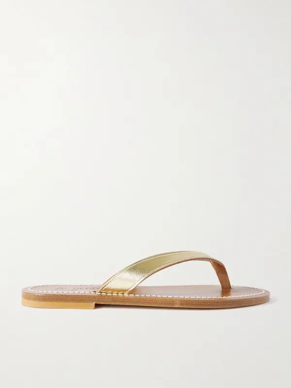 K.JACQUES Torino Metallic Leather Sandals - Gold