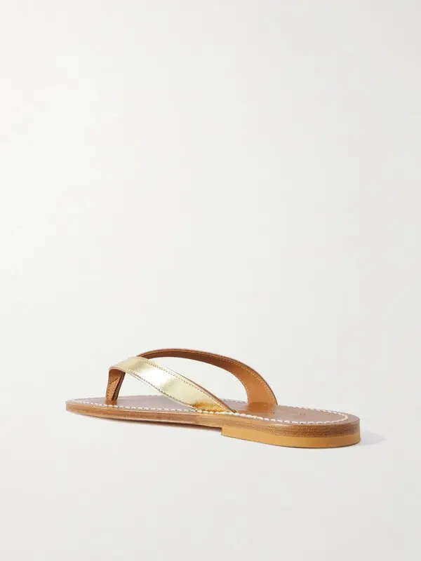 K.JACQUES Torino Metallic Leather Sandals - Gold