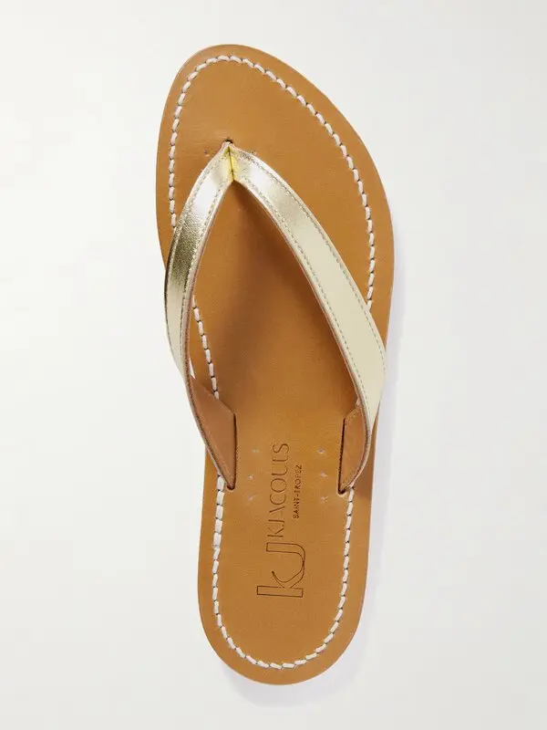 K.JACQUES Torino Metallic Leather Sandals - Gold