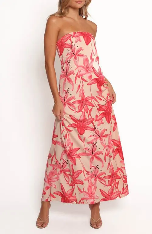 PETAL & PUP Lani Floral Strapless Maxi Dress