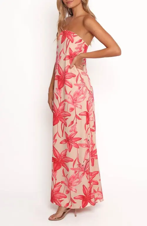 PETAL & PUP Lani Floral Strapless Maxi Dress