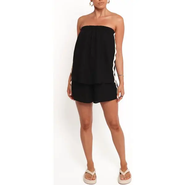 PETAL & PUP Kristia Strapless Romper - Black