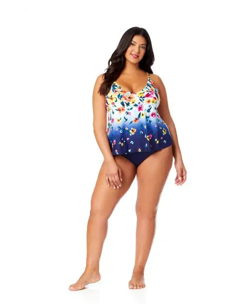 ANNE COLE PLUS Plus Easy Triangle Tankini Swim Top