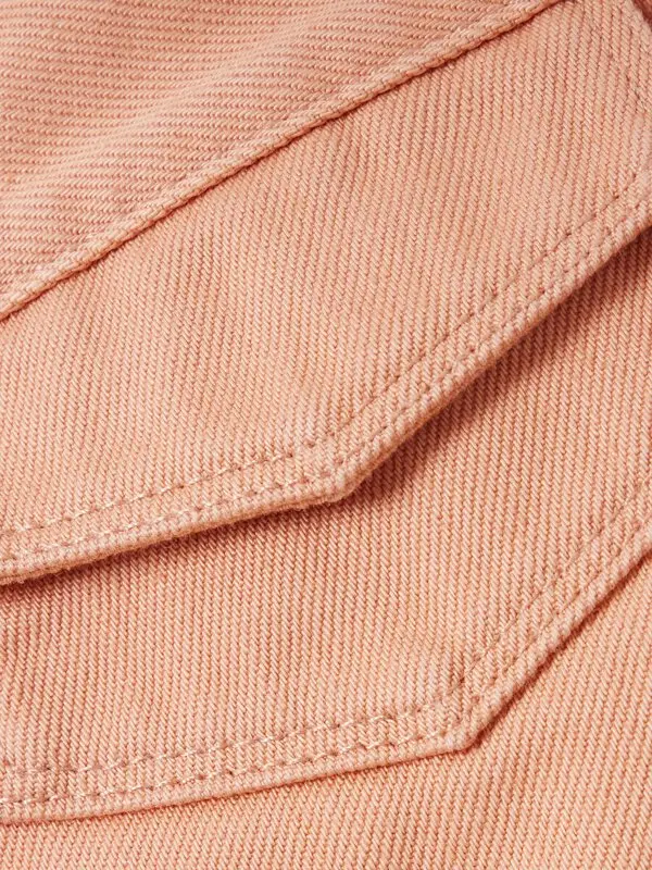 Chloé Embellished Mid-rise Denim Shorts - Orange