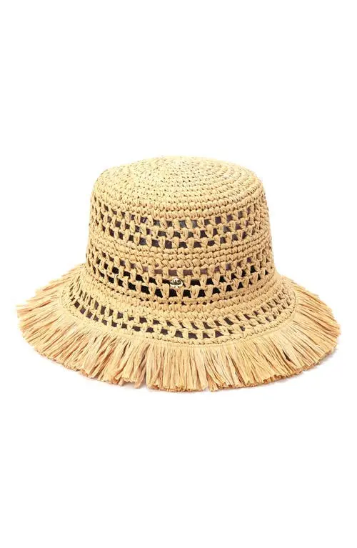 Kate Spade New York Fringe Spade Straw Cloche Hat - Natural