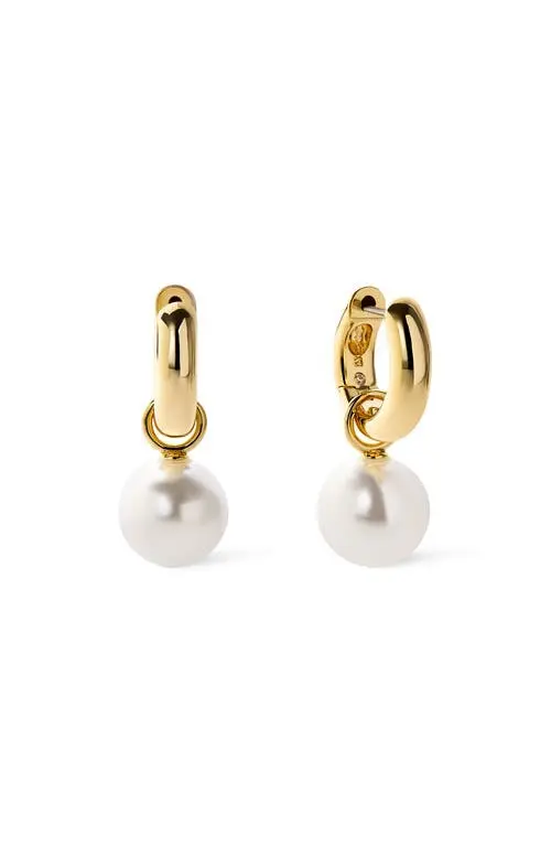 ANA LUISA Maxine Pearl Drop Huggie Earrings - Gold