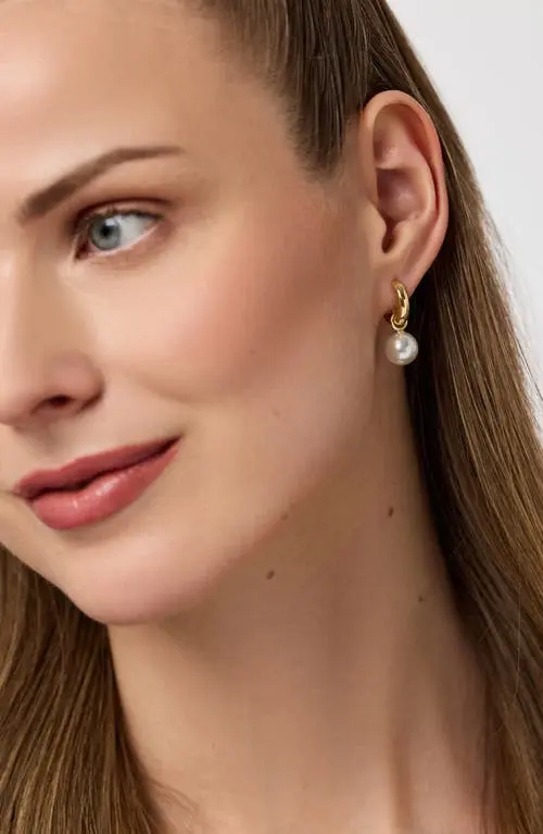 ANA LUISA Maxine Pearl Drop Huggie Earrings