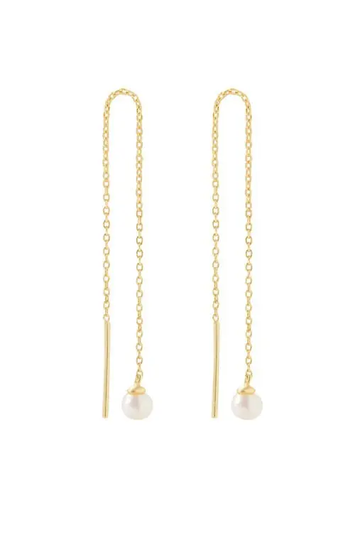 ANA LUISA Abrielle Pearl Threader Earrings - Gold