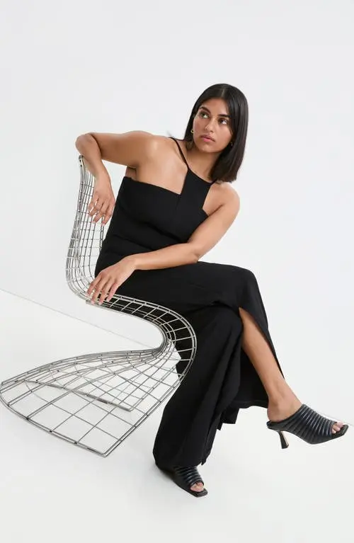 MARCELLA Lexington Side Slit Wide Leg Ponte Knit Pants
