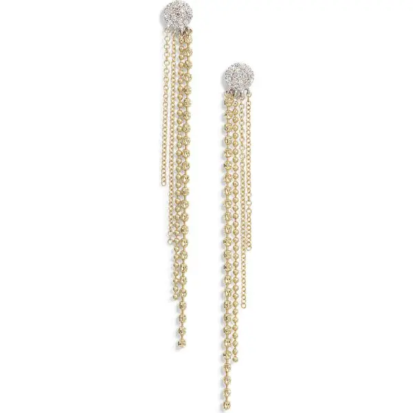 Meira T Diamond And Fringe Drop Earrings - Gold