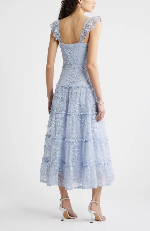 Chelsea28 3d Floral Lace Tiered Midi Dress