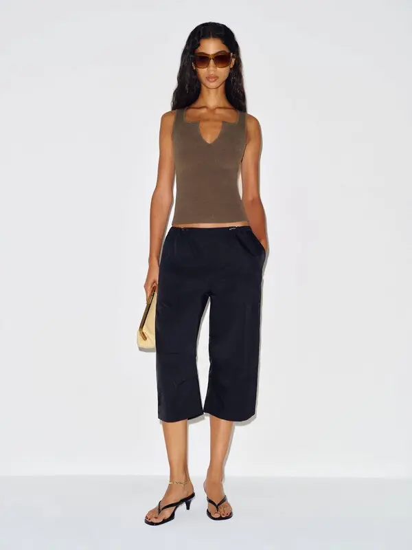 REFORMATION Rylie Cotton Sweater Tank Top - Brown