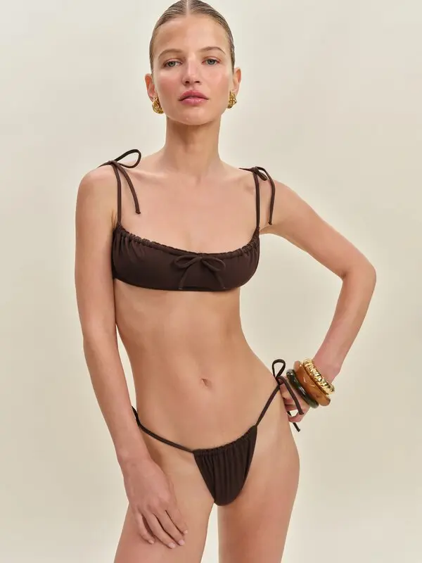 REFORMATION Kahiwa Bikini Top - Brown