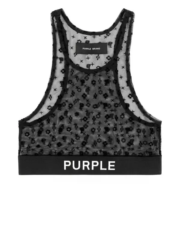 PURPLE BRAND Monogram Flocked-finish Top