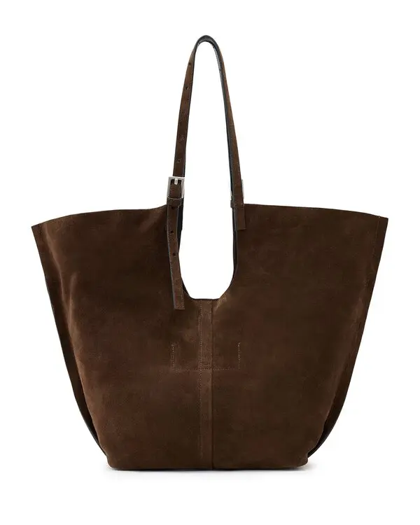 ALLSAINTS Ara Suede East West Tote - Fango Brown