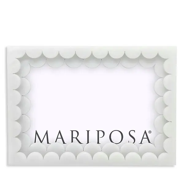MARIPOSA Acrylic Double Scallop Frame, 4 X 6 - White