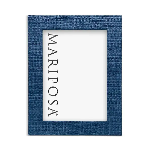 MARIPOSA Faux Grasscloth Frame, 5 X 7 - Indigo Blue