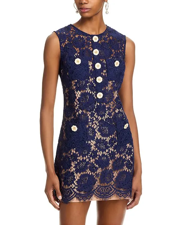 SELF-PORTRAIT Fine Lace Mini Dress Exclusive
