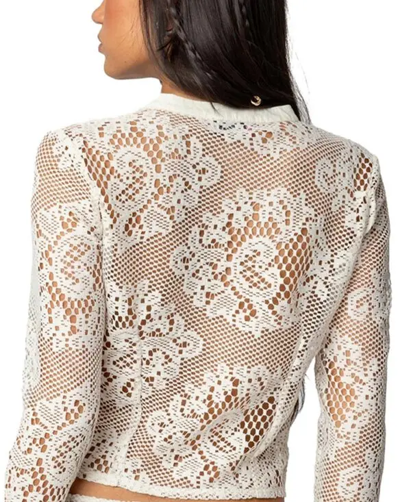 EDIKTED Peyson Sheer Lace Top