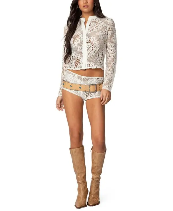 EDIKTED Peyson Sheer Lace Top
