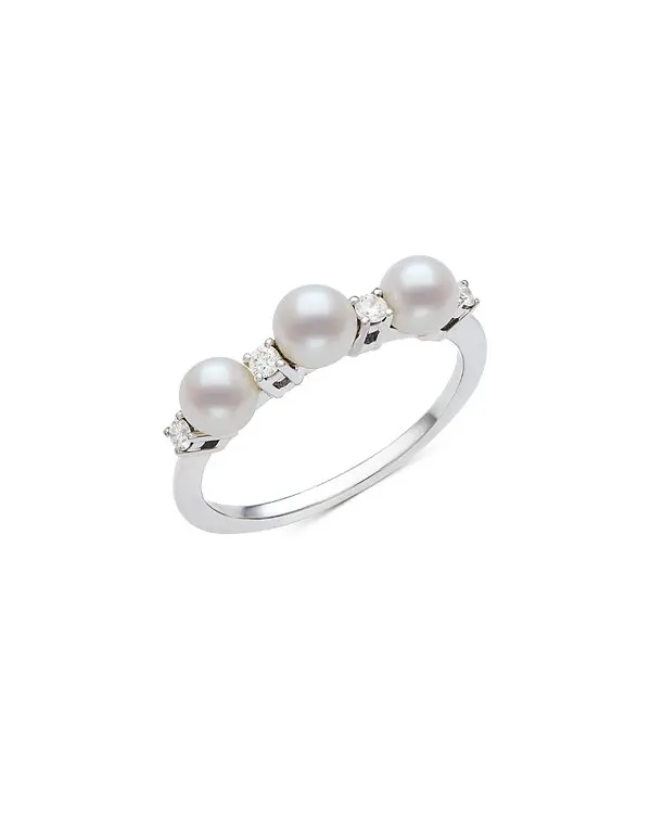 Bloomingdale'S Cultured Freshwater Pearl And Diamond Ring - White