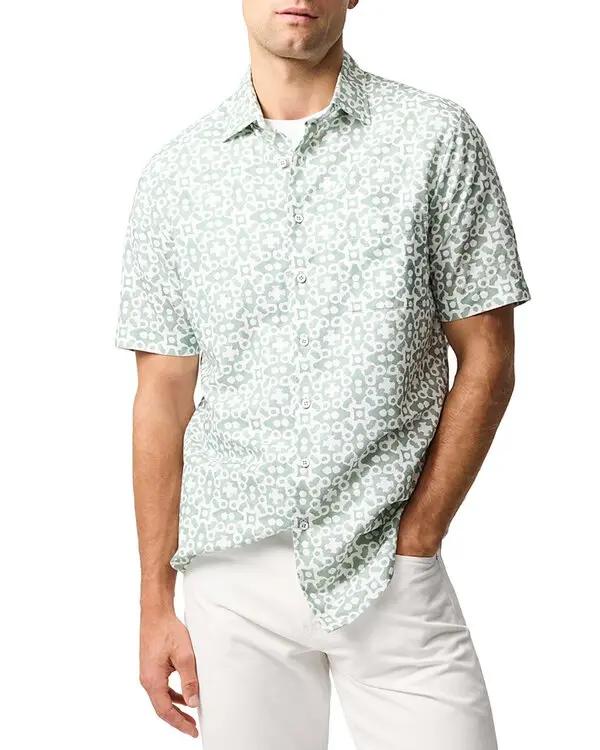 Rodd & Gunn Palliser Bay Regular Fit Short Sleeve Linen Shirt - Sage