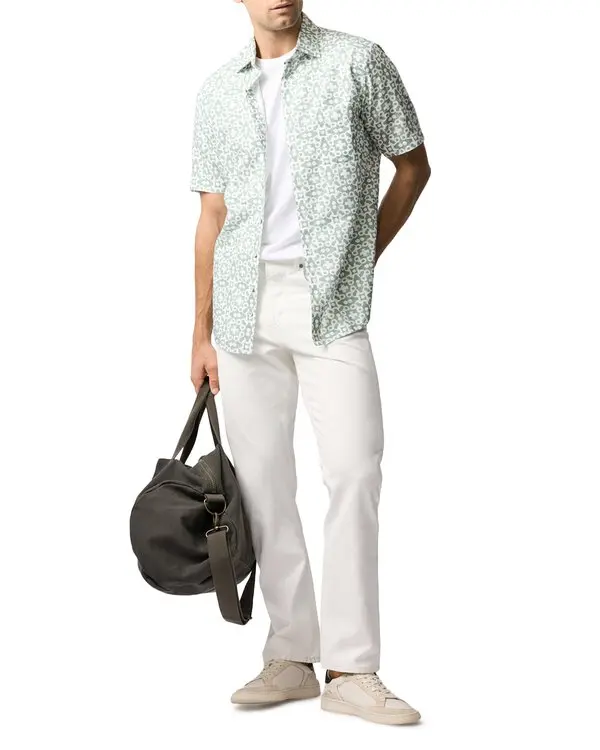 Rodd & Gunn Palliser Bay Regular Fit Short Sleeve Linen Shirt - Sage