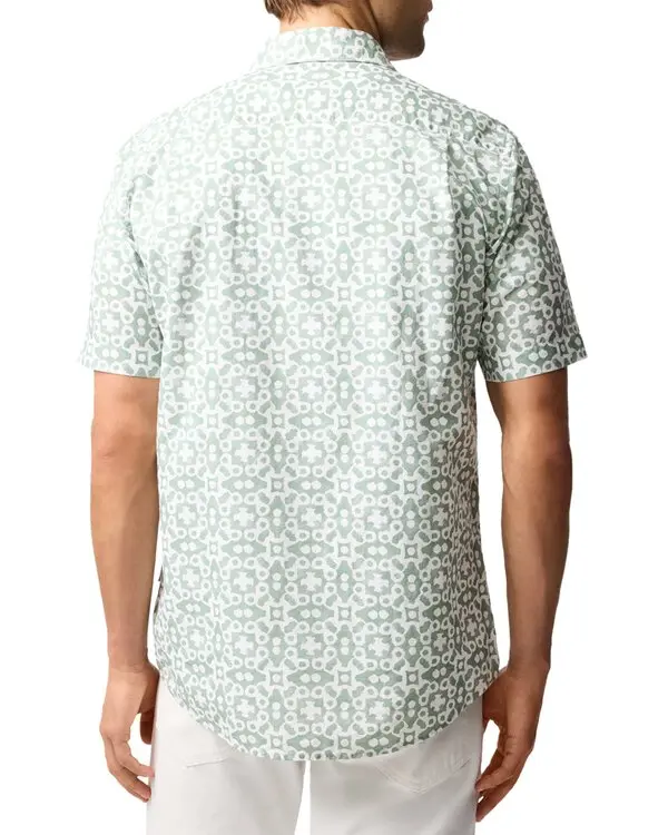 Rodd & Gunn Palliser Bay Regular Fit Short Sleeve Linen Shirt - Sage