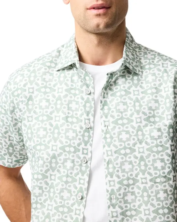 Rodd & Gunn Palliser Bay Regular Fit Short Sleeve Linen Shirt - Sage