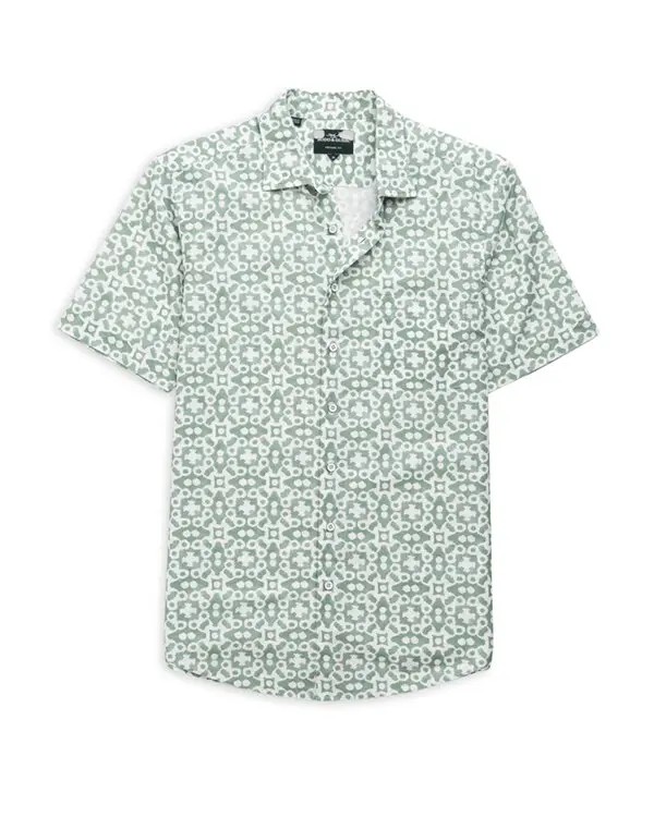 Rodd & Gunn Palliser Bay Regular Fit Short Sleeve Linen Shirt - Sage