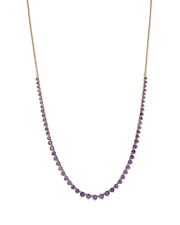 Bloomingdale'S Amethyst Tennis Necklace - Purple/gold