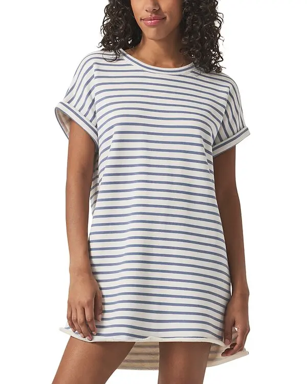 Splendid Cassie Terry Striped Dress - White/seaport
