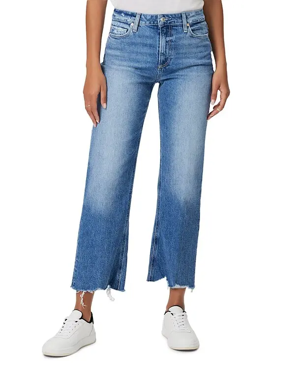 Paige Leenah Cropped Frayed Hem Jeans