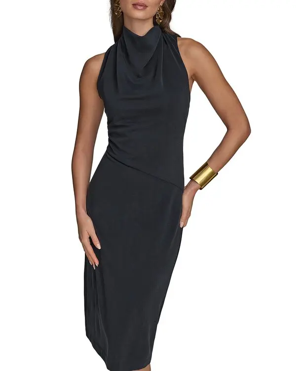 Donna Karan New York Cowlneck Sheath Dress In Black - 25% Off | Editorialist