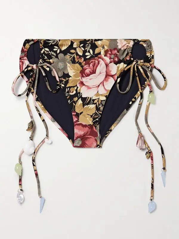 Chloé Floral-print Bikini Briefs - Black
