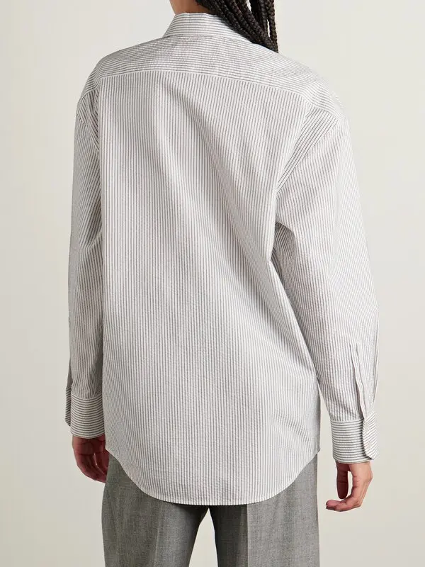 Saint Laurent Embroidered Striped Shirt