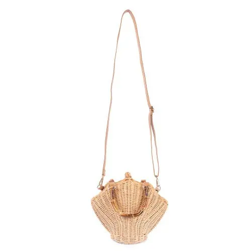 JELAVU Shelly Rattan Crossbody Bag
