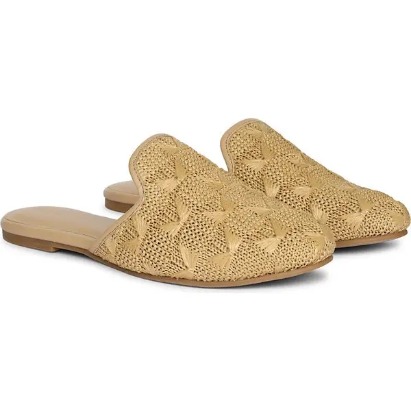 JELAVU Andrea Raffia Slip-on Mule - Beige