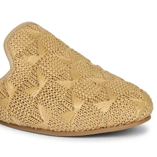 JELAVU Andrea Raffia Slip-on Mule - Beige