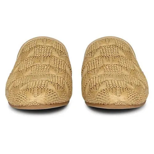 JELAVU Andrea Raffia Slip-on Mule - Beige