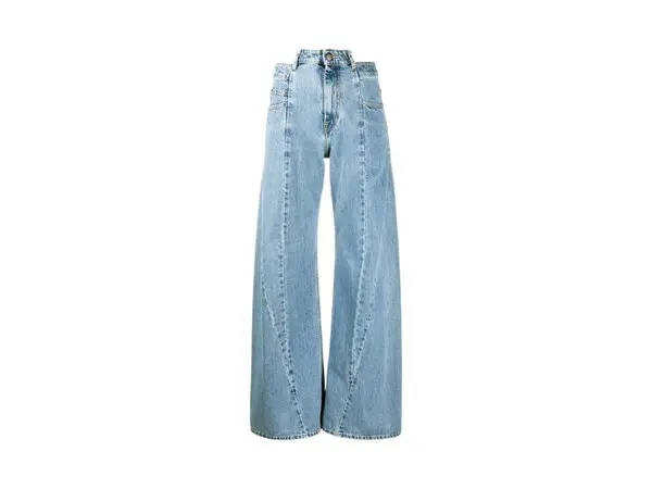 MAISON MARGIELA Decortique Asymmetric Wide-leg Jeans - Blue