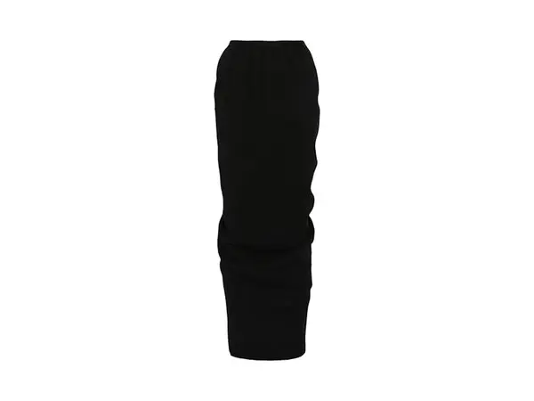 Rick Owens Wool Pillar Long Skirt - Black