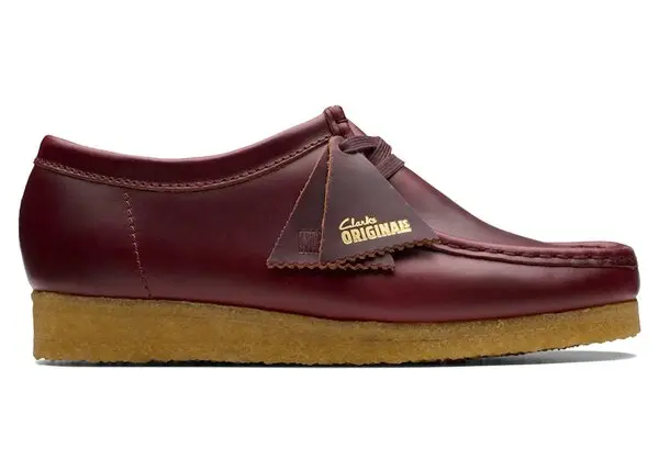 Clarks Wallabee Leather Loafers - Deep Red