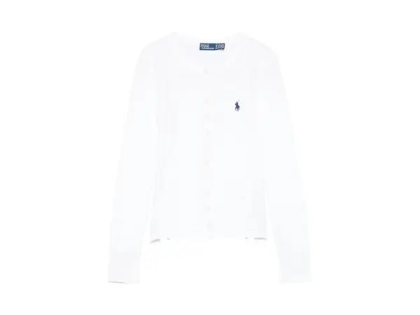 Polo Ralph Lauren Long Sleeve Polo Shirt Cardigan - White
