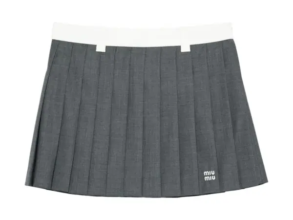 Miu Miu Pleated Mini Skirt - Grey